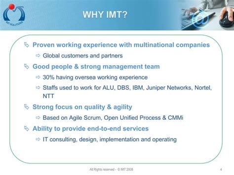Imt Solutions Overview Of Imt Ppt