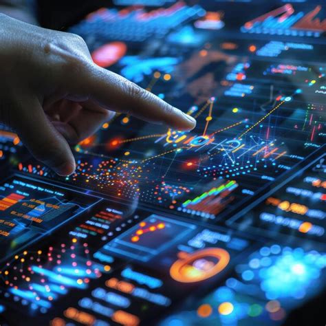 Interactive Data Visualization On A Futuristic Touchscreen Premium Ai