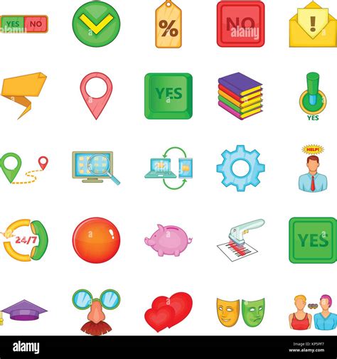 Screening Icons Set Cartoon Style Stock Vector Image And Art Alamy