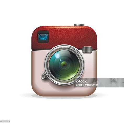 디지털 카메라의 사실적인 아이콘 흰색 배경의 벡터 그림입니다 망원 렌즈에 대한 스톡 벡터 아트 및 기타 이미지 망원 렌즈 0명 겉창 Istock
