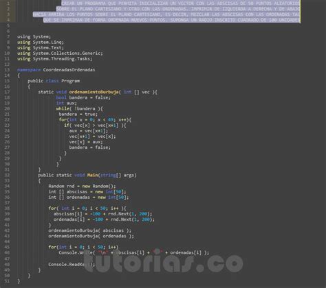 Funciones VisualStudio C Coordenadas Ordenadas Tutorias Co