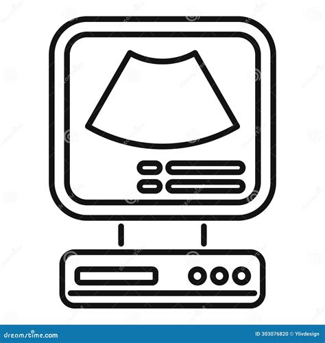 Health Ultrasonic Icon Outline Vector Sonograph Device Stock Illustration Illustration Of