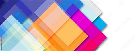 Abstract Modern Colorful Geometric Overlapping Square Pattern Design Of Technology Background
