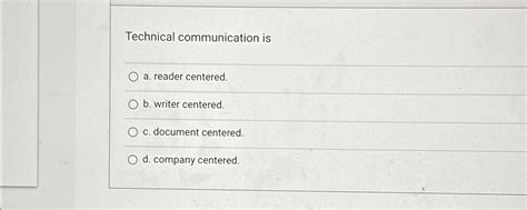 Solved Technical Communication Isa ﻿reader Centeredb