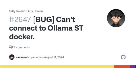 Bug Cant Connect To Ollama St Docker · Issue 2647 · Sillytavernsillytavern · Github