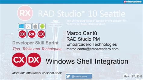 Developer Skill Sprint Windows Shell Integration Marco Cantu Youtube