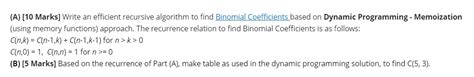 Solved A 10 Marks Write An Efficient Recursive Algorithm