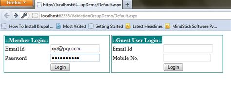 Validation Group Property In Asp Net MindStick