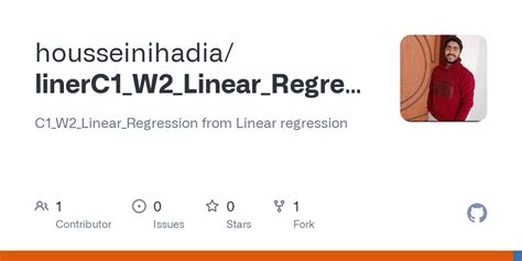 Github Housseinihadia Linerc1 W2 Linear Regression C1 W2 Linear Regression From Linear Regression