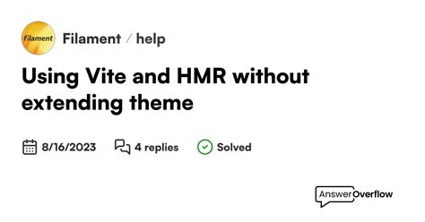 Using Vite And Hmr Without Extending Theme Filament