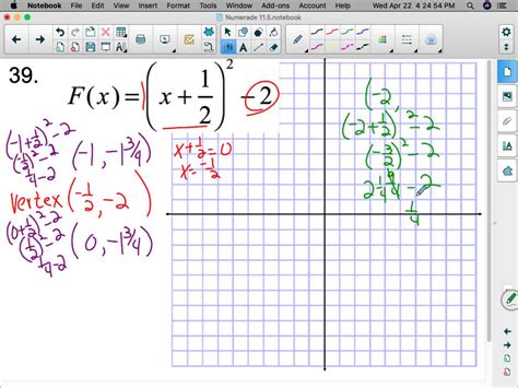 Solvedgraph Each Quadratic Function Label The Vertex And Sketch And Label The Axis Of Symmetry