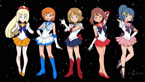 Pokemon Pokegirls Lillie Misty Serena May And Dawn As