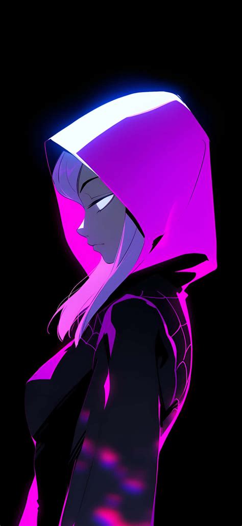 Download Spider Gwen Neon Glow Artwork Wallpaper Wallpapers Com
