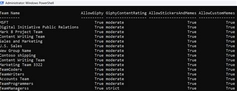 Fetch Microsoft Teams Fun Settings With Powershell