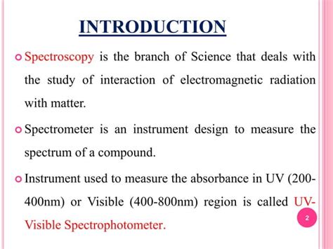 Uv Visible Spectroscopy Instrumentation Pptx Chemistry Science