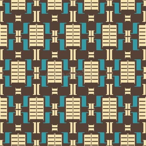 Abstract Seamless Pattern Of Repeating Elements Stock Vector Illustration Of Style Vintage