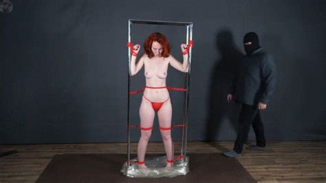 Bondage With Red Ropes To A Parallelepiped Vacuum Dreams Clips4sale