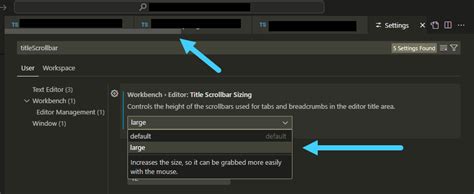 How To Increase Height Of Editor Tab Scrollbar Vs Code Settings Tip Discussions Cursor