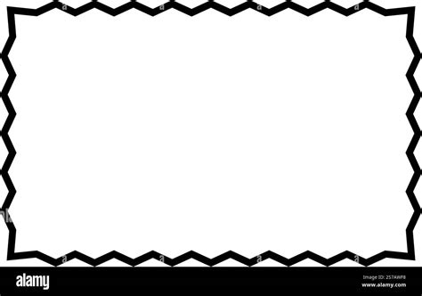 Rectangle Frame With Zig Zag Edges Empty Text Box Speech Bubble Tag Or Label Rectangular