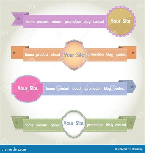 Web Elements Vector Header Stock Vector Illustration Of Footer 30072667