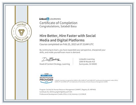 Satabdi Basu On Linkedin Certificate Of Completion