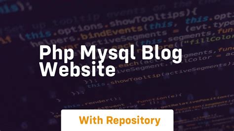 Php Mysql Blog Website Youtube