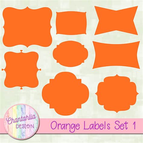Free Labels Design Elements In Orange