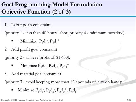 Management Science Goal Programming Procedure Ppt