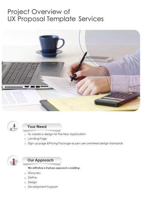 Ux Proposal Template Services Of Project Overview One Pager Sample Example Document
