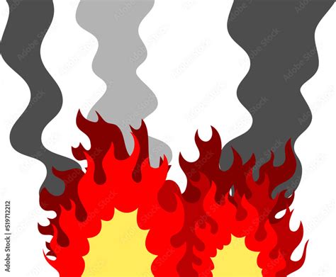 燃え盛る炎と煙 大火事のイラスト Stock ベクター Adobe Stock