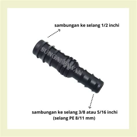 Jual Sambungan Konektor Selang 1 2 Inchi Selang Air Pe 12 16 Mm Penyambung Sambung Ke Selang 3