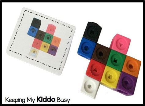 Snap Cubes With Pattern Cards Preschool Kindergarten Pattern Cards