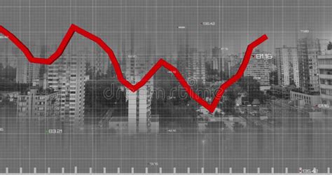Image Of Statistical Data Processing Over Grid Network Against Aerial View Of Cityscape Stock
