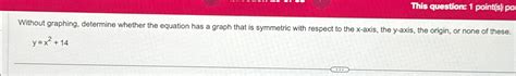 Solved Without Graphing Determine Whether The Equation Has