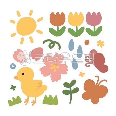 봄 봄일러스트 귀여운캐릭터 일러스트 백터 사진 이미지 일러스트 캘리그라피 예시리작가