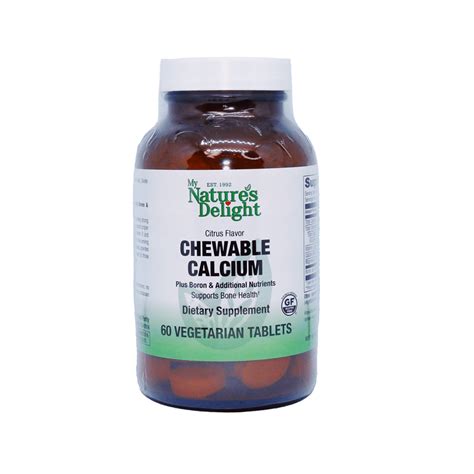 Chewable Calcium 60 Veg Tabs My Natures Delight