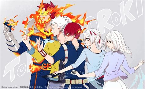 Todoroki Family Rei Fuyumi Shouto Natsuo Enji Boku No Hero Academia