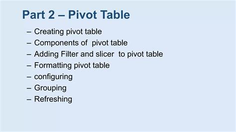 Data Analysis And Visualization Using Ms Excel Pptx