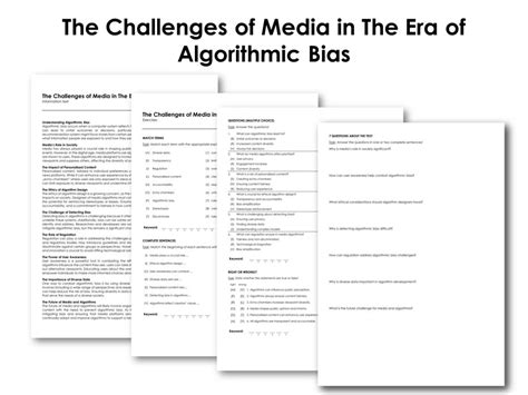 The Challenges Of Media In The Era Of Algorithmic Bias Made By Teachers