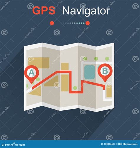 Hand Holding Mobile With Gps Navigation Map On Screen Flat Style Design Of Web Banner Template