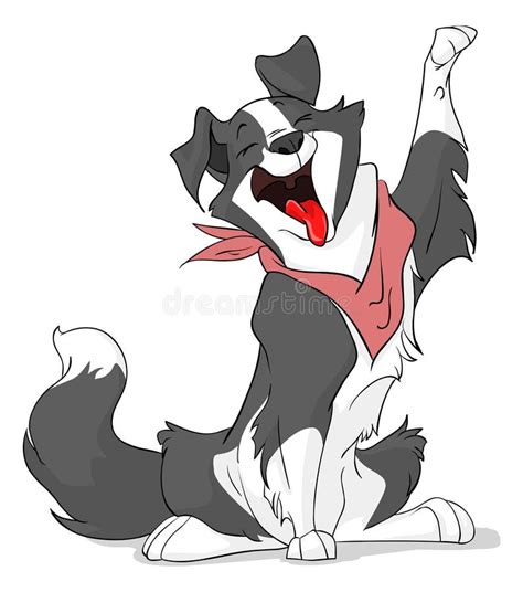 Cartoon Border Collie Illustration Stock Illustration Illustration Of Sitting Hair 20085346