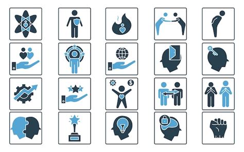 Premium Vector Core Values Icon Set Integrity Passion Respect Creativity Empathy And More
