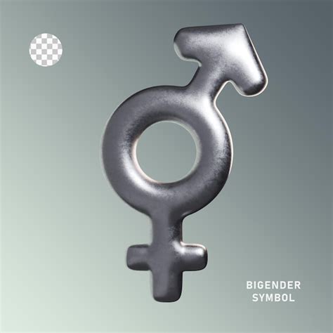 Premium Psd Silver 3d Icon Bigender Symbol High Resolution