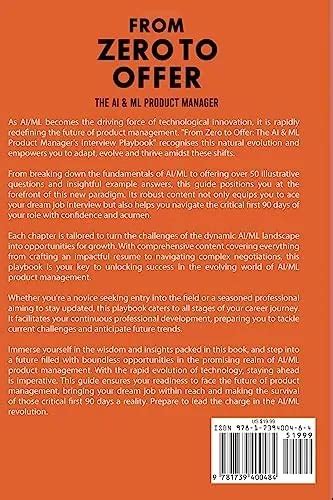 Livro From Zero To Offer The Ai And Ml Product Manager Interview Playbook Frete Grátis