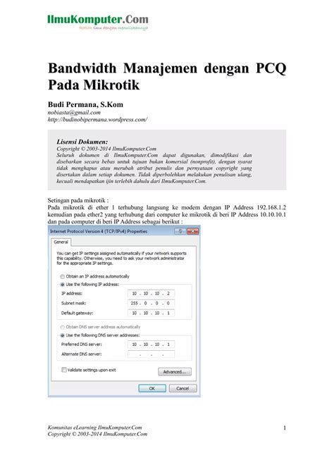 Bandwidth Manajemen Dengan Pcq Pada Mikrotik Pdf