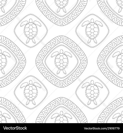 Polynesian Turtle Pattern Royalty Free Vector Image