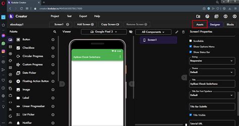 Cara Membuat Aplikasi Ebook Android Sederhana Dengan Kodular Media Assets DwiAY DAL