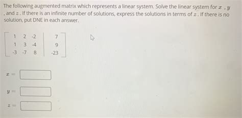 Solved The Matrix Below Represents A System Of Equations Chegg Com