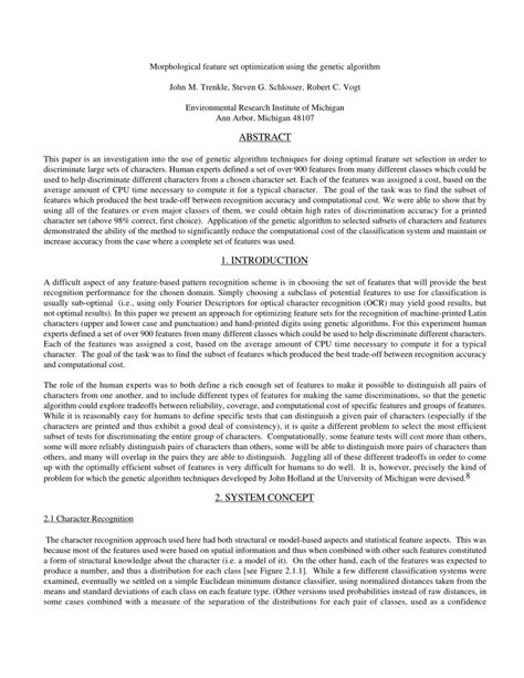 Pdf Morphological Feature Set Optimization Using The Genetic Algorithm