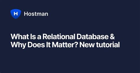 Relationaldatabase Sql Databasemanagement Webdevelopment Hostman